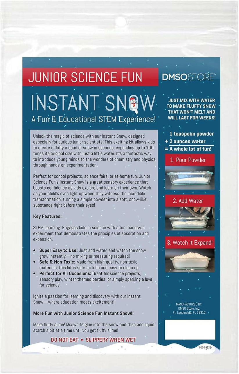 Junior Science Fun Instant Snow Powder, 1 lb. , Makes 8 Gallon of Snow ...